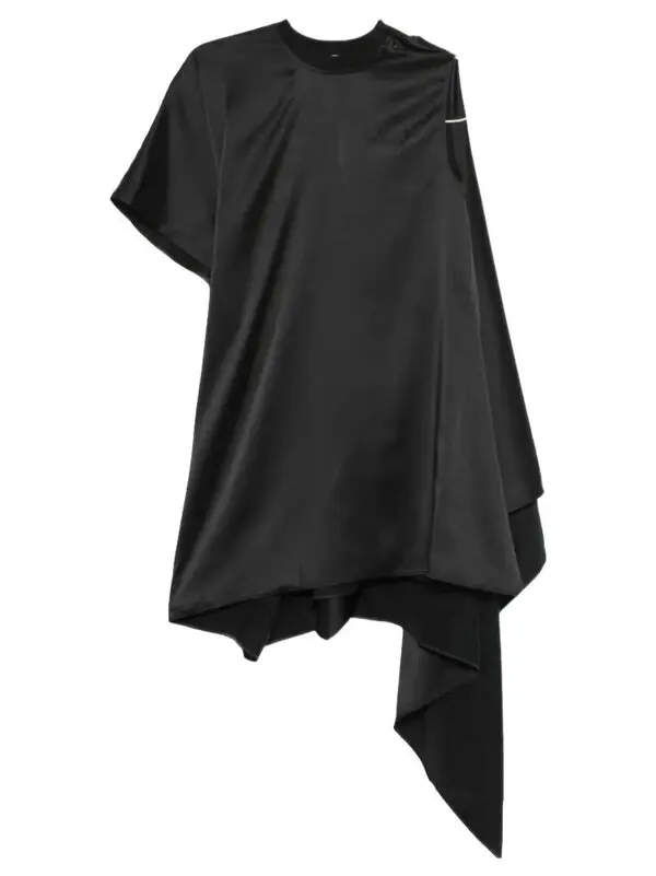 Coperni Asymmetrical Crew Neck Dress - Black