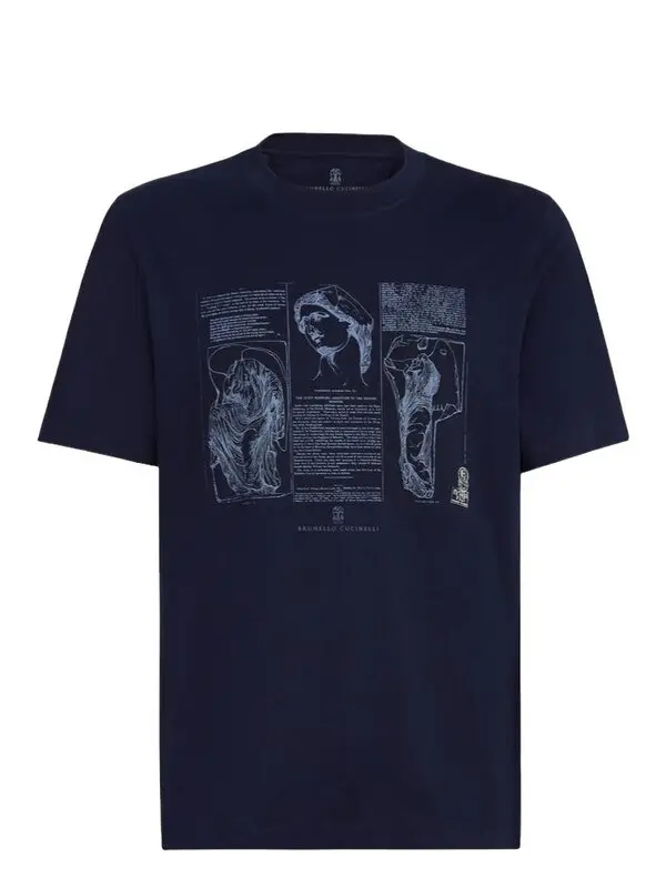 Brunello Cucinelli Graphic Printed Crewneck T-shirt - Black