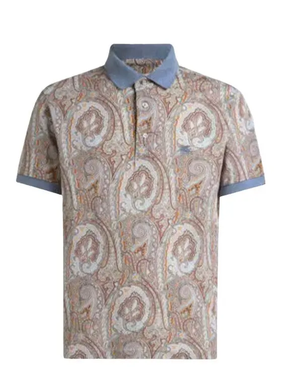 Etro Arnica Paisley Short-sleeved Polo Shirt - Nude