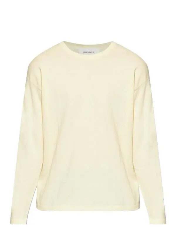 LISA YANG Long Sleeve Crew Neck Sweater - Limone