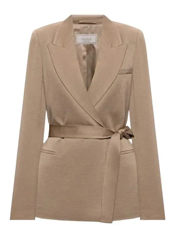 Peserico Belted Lapel Blazer - Brown