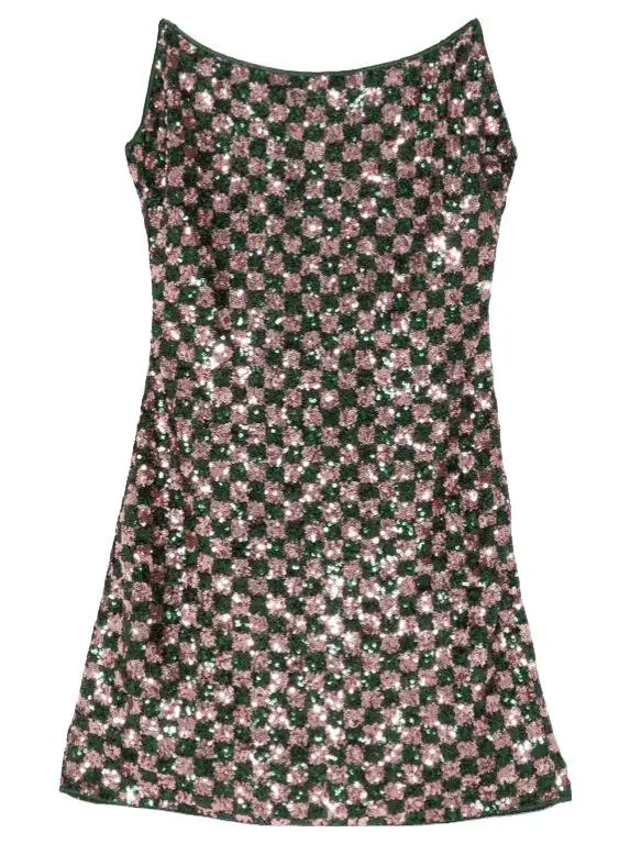 Oseree Sequin Mini Dress - Green