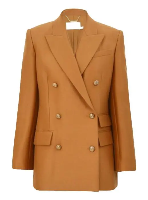 Zimmermann Hypnotic Double-breasted Blazer - Brown