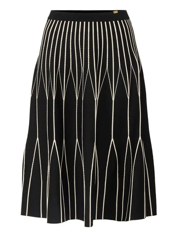 Elisabetta Franchi Textured A-line Skirt - Burro/nero