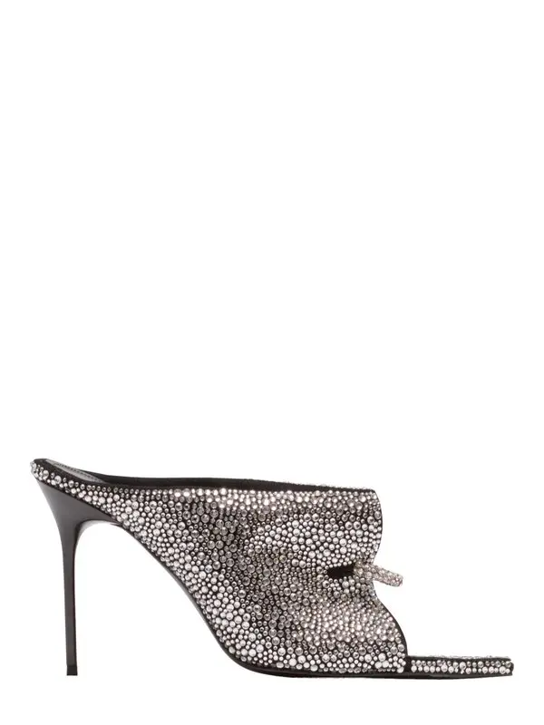 Balmain Embellished Pointed Toe Stiletto Mules - Black