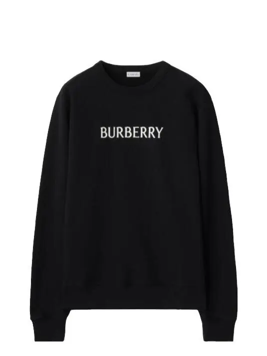Burberry Logo Printed Crewneck Sweatshirt - Black