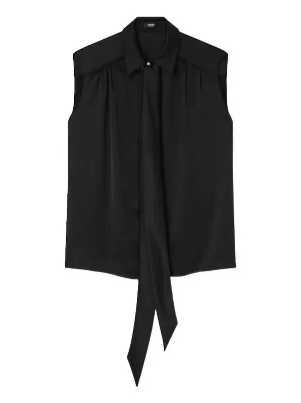 Versace Sleeveless Medusa Hardware Blouse - Black