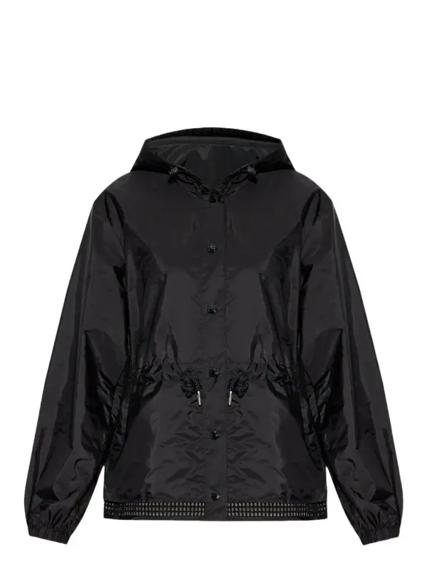 Moncler Hooded Long Sleeve Jacket With Drawstring Waist - Black