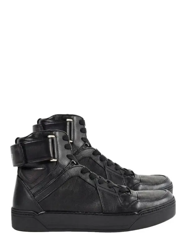 Gucci High-top Sneakers With Adjustable Ankle Strap - Black