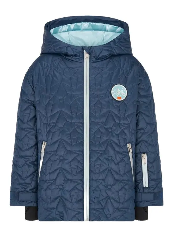 Dior Hooded Parka With Mountain Motif - Navy Blue