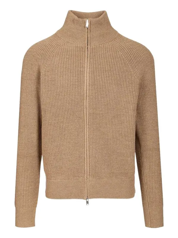 Isabel Marant Étoile Ribbed Knit Zip-up Cardigan - Nude