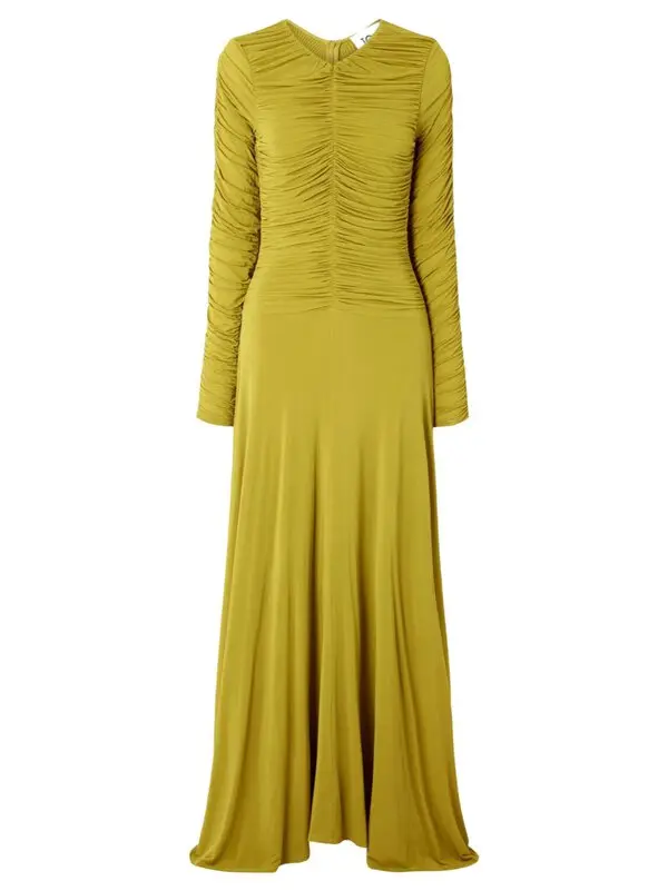 Tove Gathered Detail Maxi Dress - Yellow-green