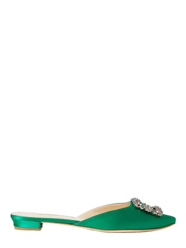 Manolo Blahnik Hangisi Embellished Muller - Green