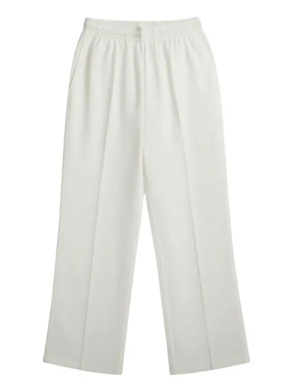 JIL SANDER Elastic Waist Pleated Trousers - White