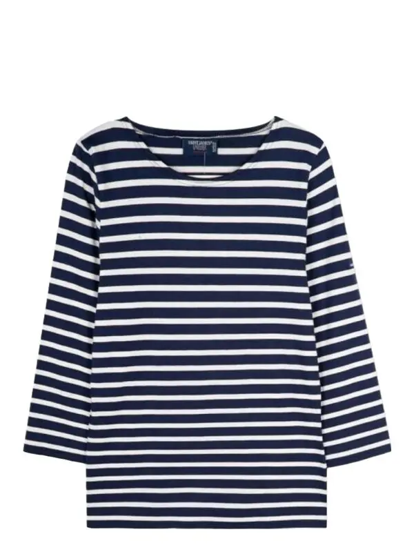Saint James Striped Round Neck T-shirt - Blue