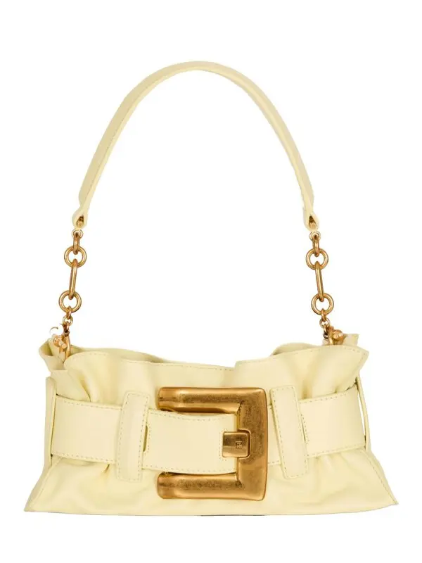 Balmain Anthem Belt Buckle Shoulder Bag - Yellow