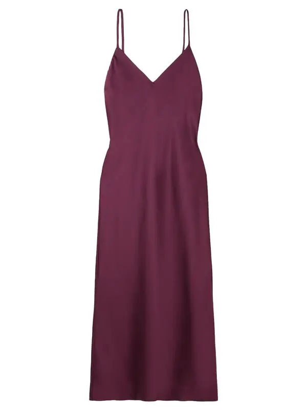 Norma Kamali Bias Slip Midi Dress - Plum