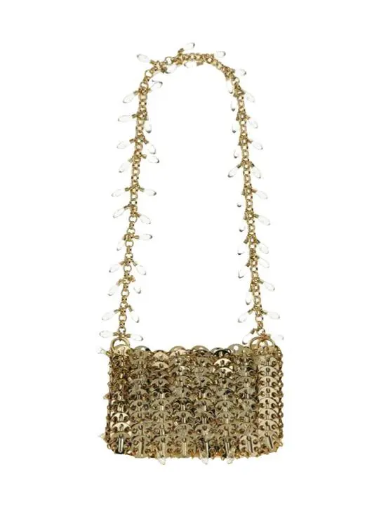Rabanne Embellished Chain-linked Shoulder Bag - Gold