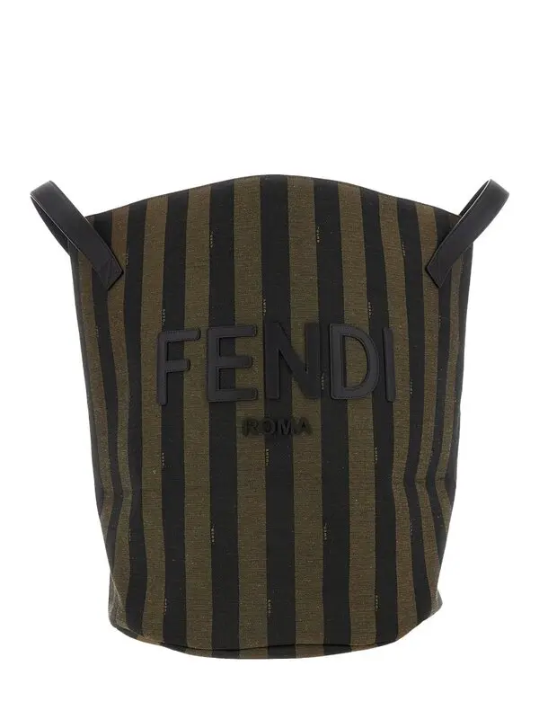 Fendi Striped Tote Bag - Brown