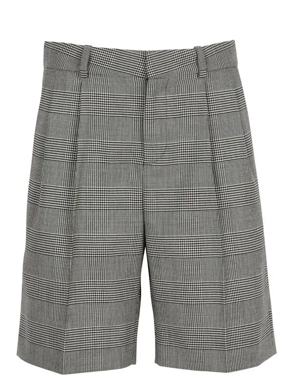 Balmain Darted Prince Of Wales Jacquard Shorts - Black