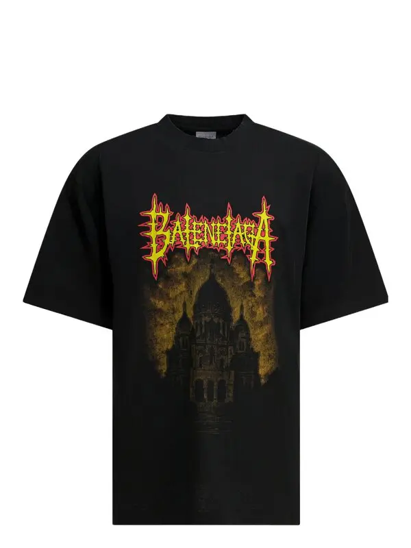Balenciaga Oversized Graphic T-shirt - Black