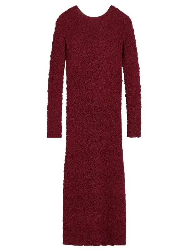 BY MALENE BIRGER Textured Long Sleeve Dress - Cabernet Sauvignon