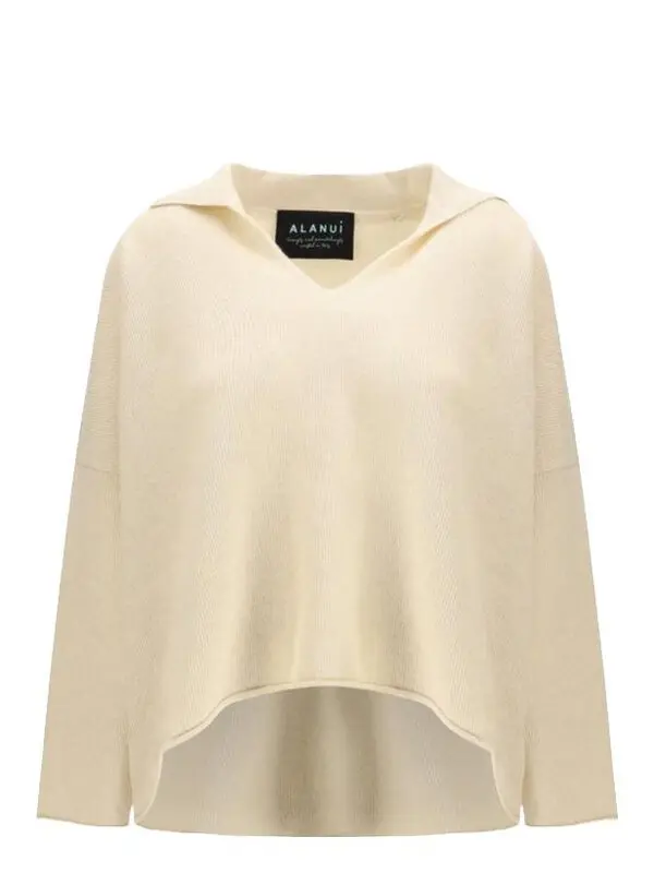 Alanui Collared Ribbed Knit Jumper - Off White