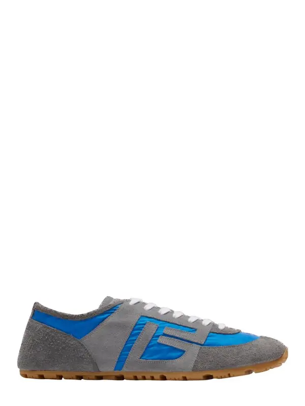 Balmain Suede And Nylon Racer Trainers - Blue