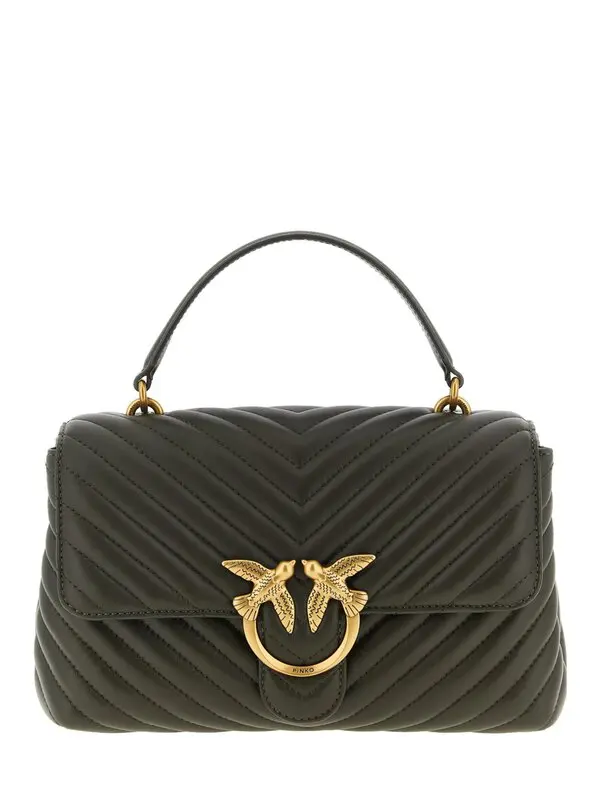 Pinko Classic Lady Love Chevron Puffer Tote Bag - Green