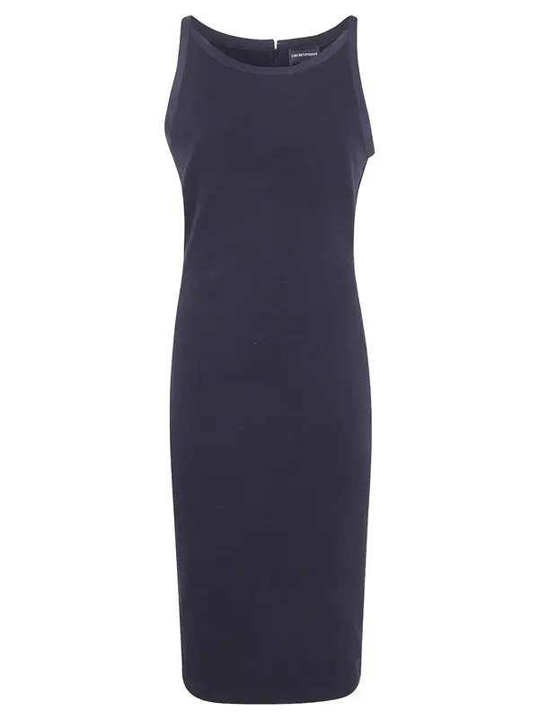 Emporio Armani Ottoman Jersey Sheath Dress - Black