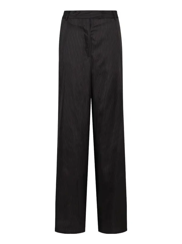 Dries Van Noten Striped Wide-leg Trousers - Black