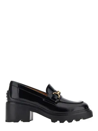 TOD'S Logo Plaque Slip-on Loafers - Black