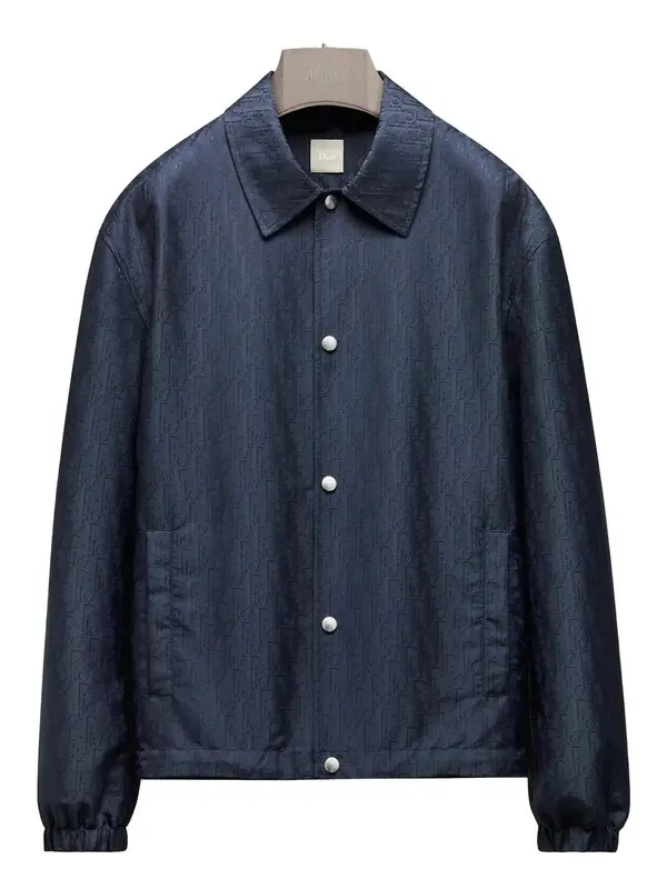 Dior Monogram Button-up Jacket - Blue