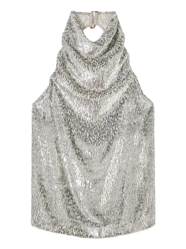 Stella McCartney Metallic Effect Halterneck Top - Silver