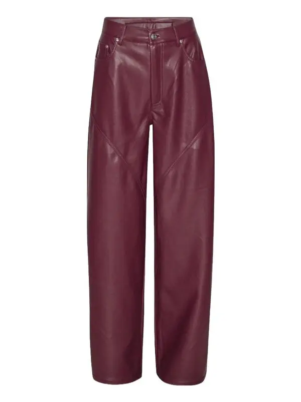 ROTATE BY BIRGER CHRISTENSEN Mid-rise Wide-leg Casual Pants - Red