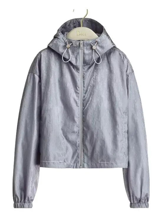 Dior Zipped Cropped Jacket - Gray