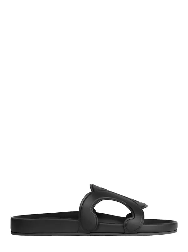 Celine Triomphe Slide In Calfskin Vegetal Tanning - Black