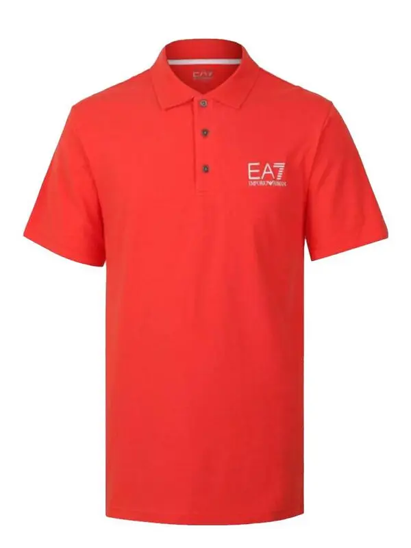 EA7 Logo Lapel Polo Shirt - Red