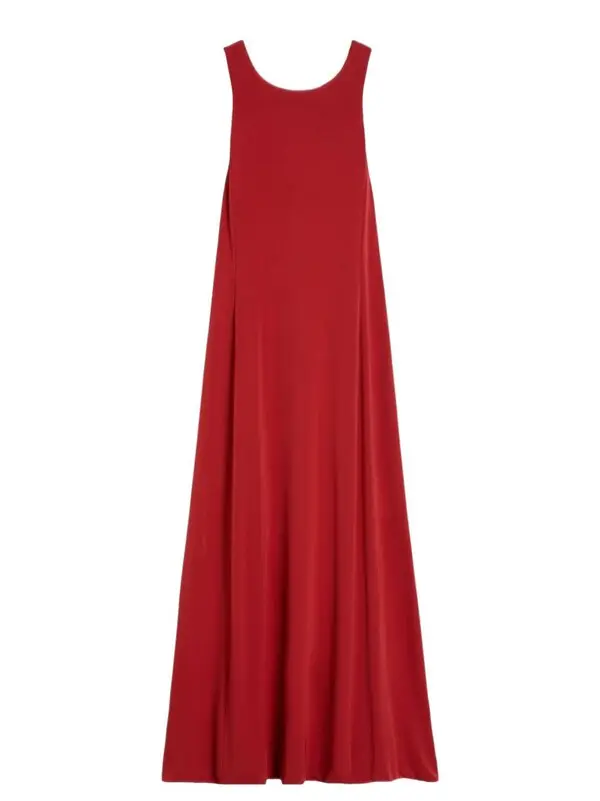 Max Mara Sleeveless Maxi Dress With Flared Hem - Red