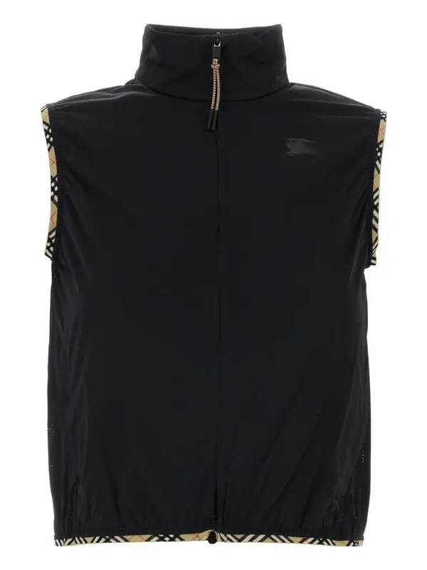 Burberry Sleeveless Stand Collar Jacket - Black