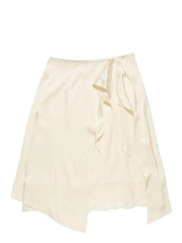 Acne Studios Asymmetric Lace Detailed Skirt - Milky White