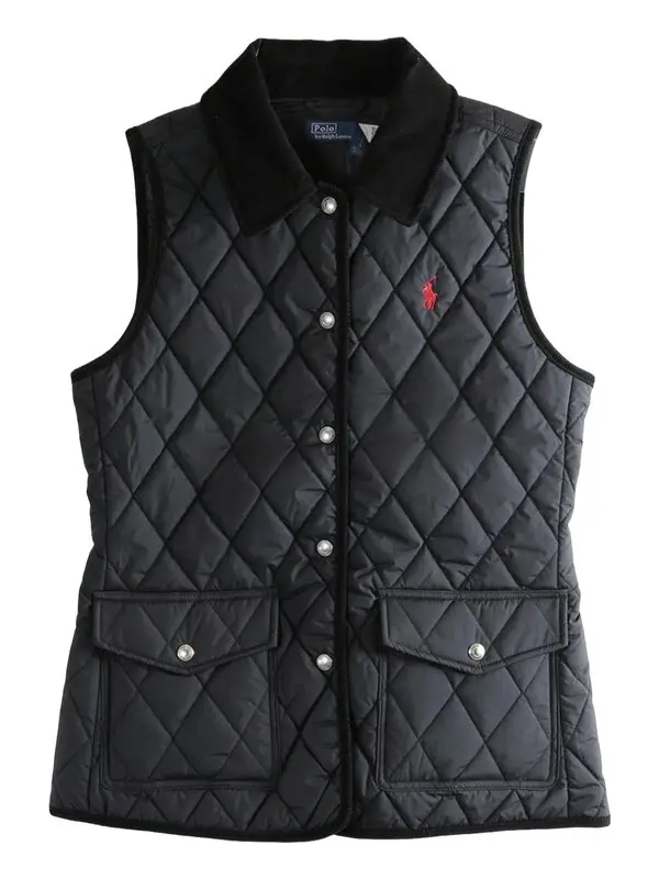 Polo Ralph Lauren Quilted Corduroy Collared Gilet - Black
