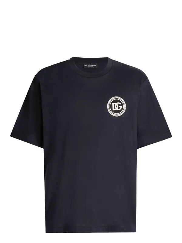 Dolce & Gabbana Dolce Gabbana Logo Patch Crewneck T-shirt - Blue