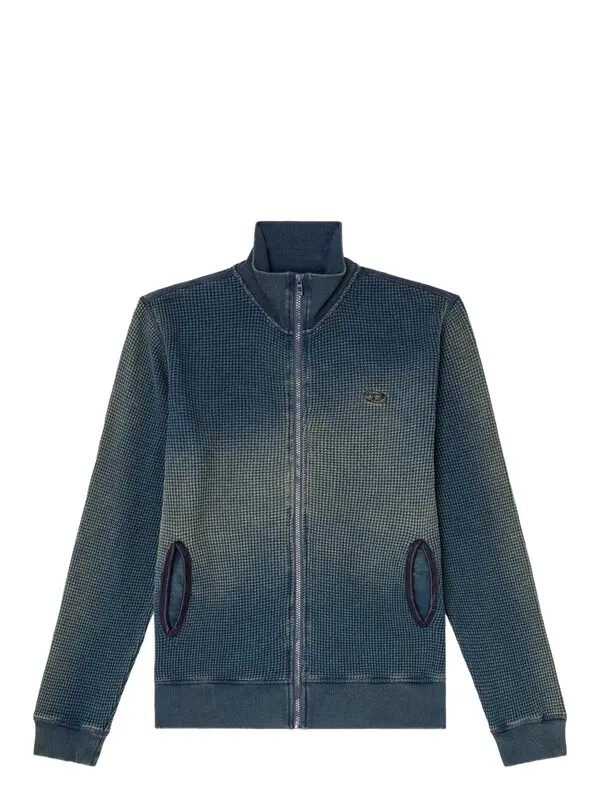DIESEL® Waffle-knit Zip Cardigan - Dark Blue