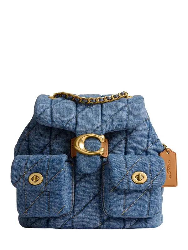 COACH Tabby Quilted Denim Backpack - Brass Metal Fittings/indigo