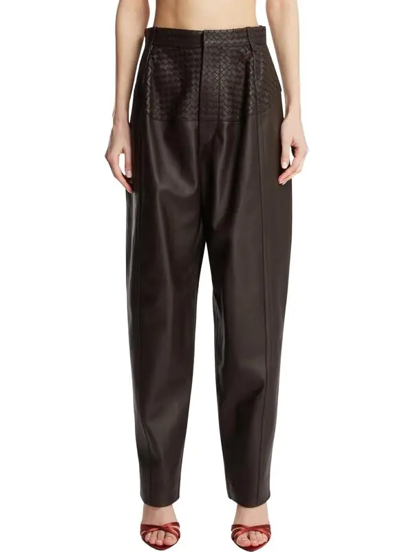 Bottega Veneta Belted High-waisted Casual Pants - Brown