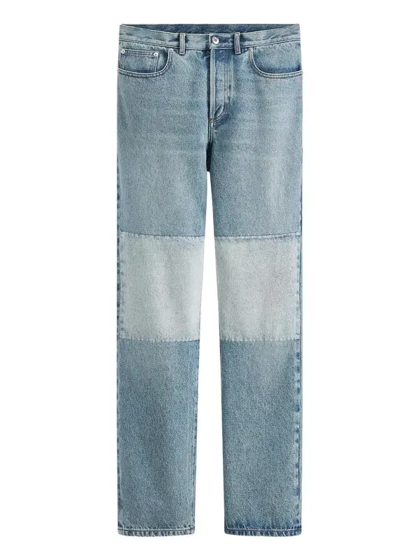Dior Paneled Straight Leg Jeans - Gray