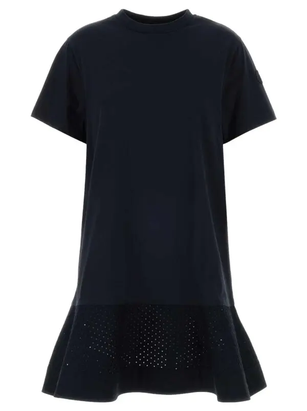 Moncler Perforated Hem T-shirt Dress - Midnight Blue