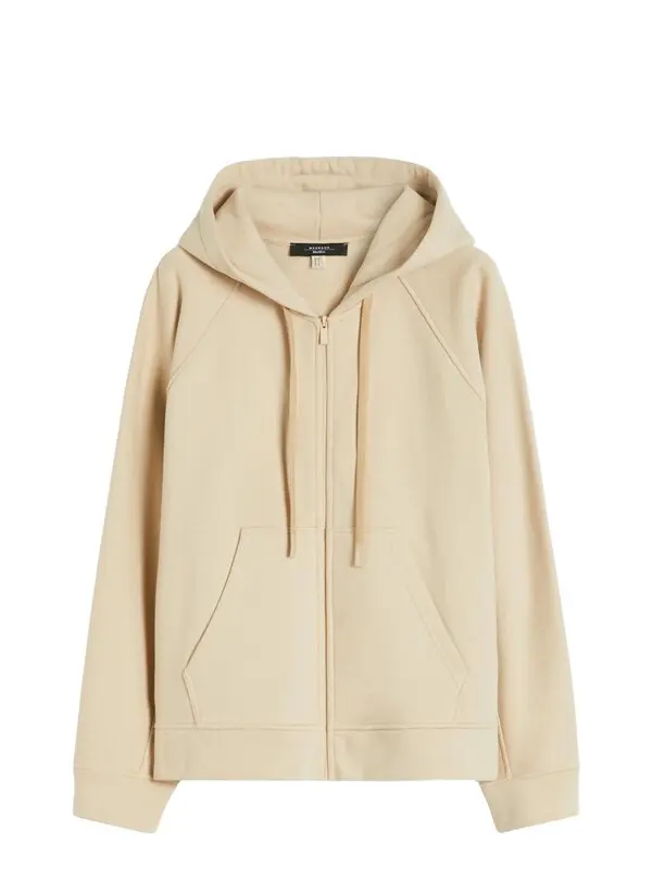 Max Mara Zip-up Cotton Hoodie - Sand