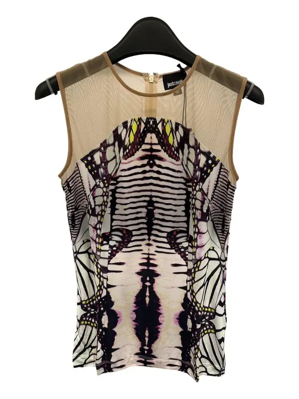 Just Cavalli Sleeveless Zippered Vest - Nude
